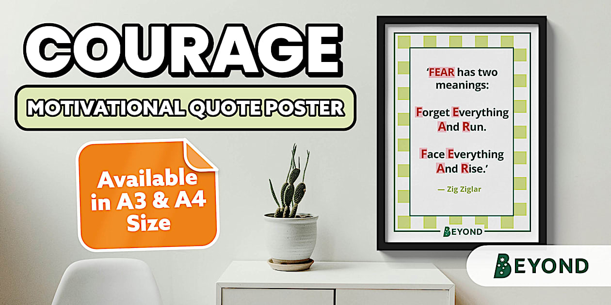 Courage - Motivational Quote Poster