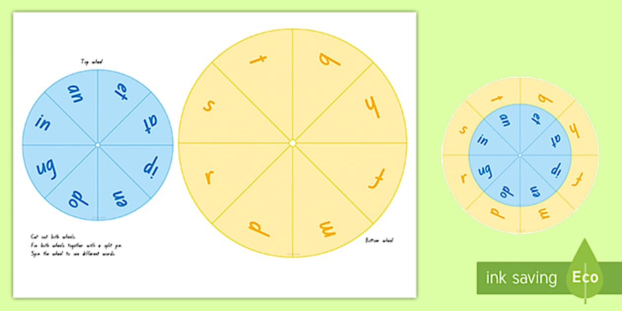 Word Wheel Template Printable CVC Activity (Teacher-Made)