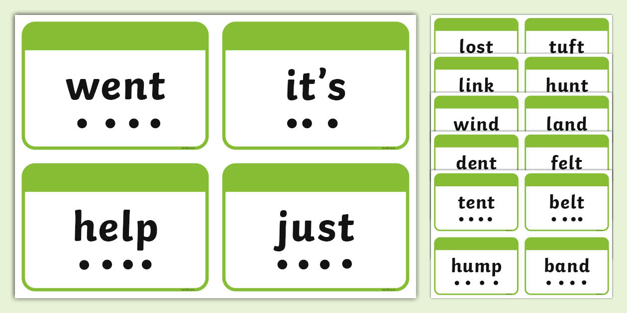 Phase 4 Sound Button Phoneme Segmentation Cards - Resources