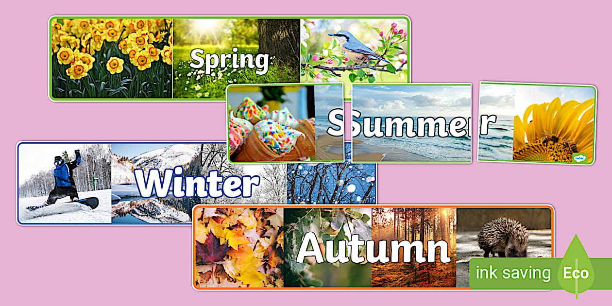 4 Seasons Photo Display Banner Pack (teacher made) - Twinkl