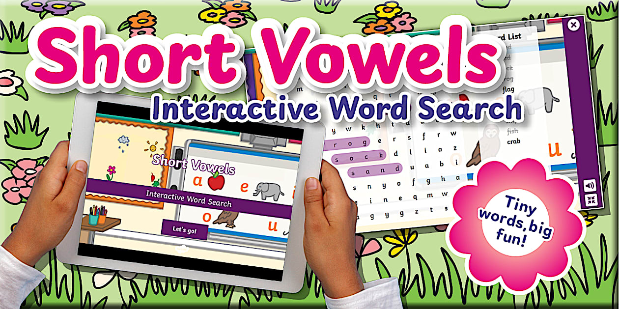 Foundation Phase - Short Vowels - Interactive Word Search