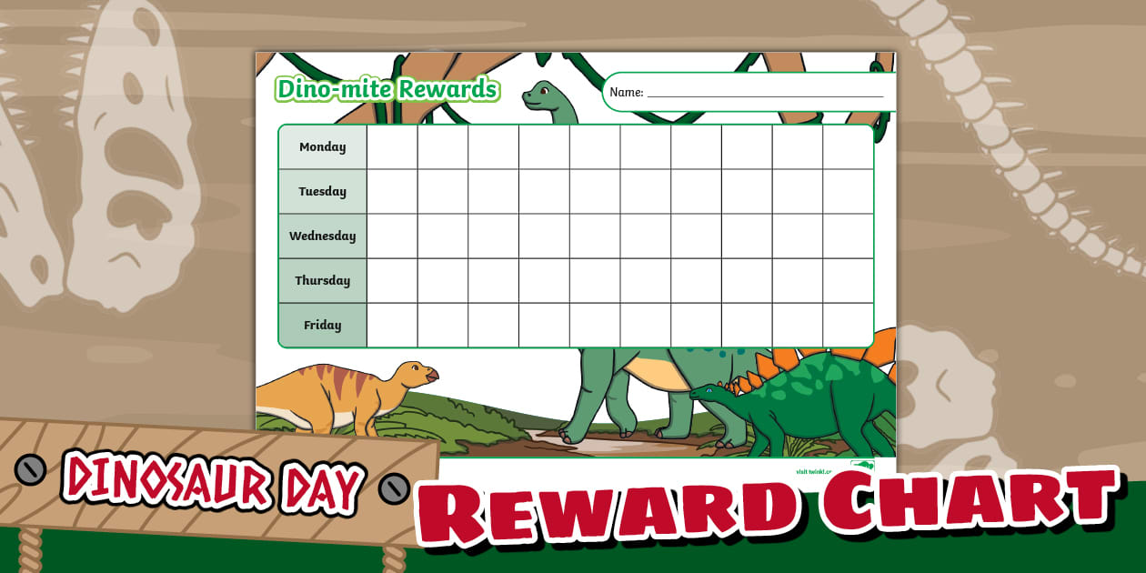 Dinosaur Day Reward Chart for F-2
