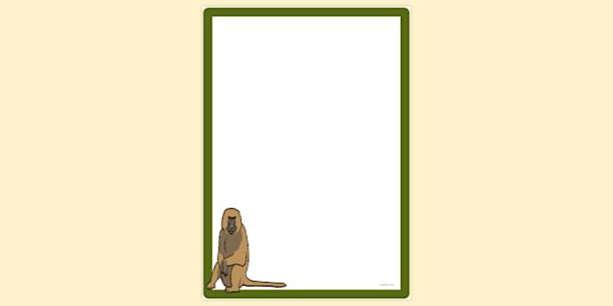 Baboon Page Border | Page Borders | Twinkl (teacher made)