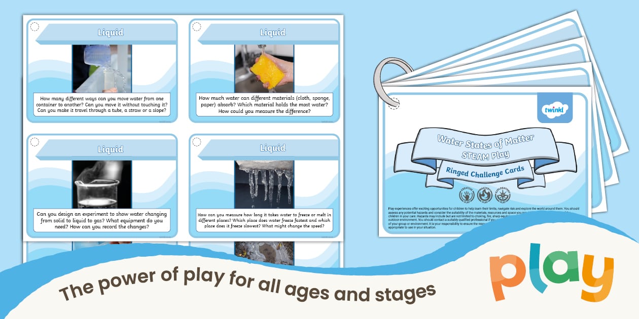 Water States of Matter STEAM Play Ringed Challenge Cards