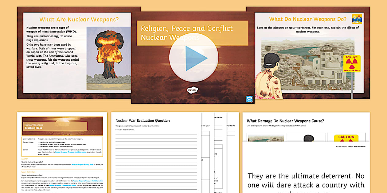 Nuclear Weapons Lesson Pack - Nuclear weapons; disarmament; war; Islam;