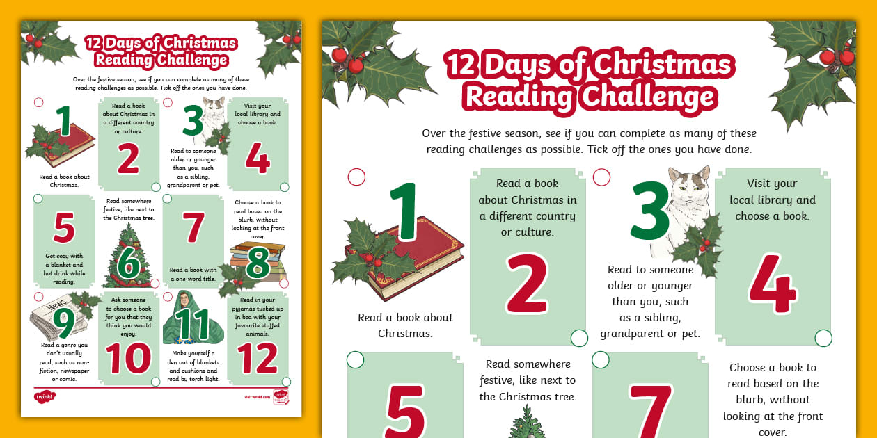 KS2 12 Days of Christmas Reading Challenge (teacher made)