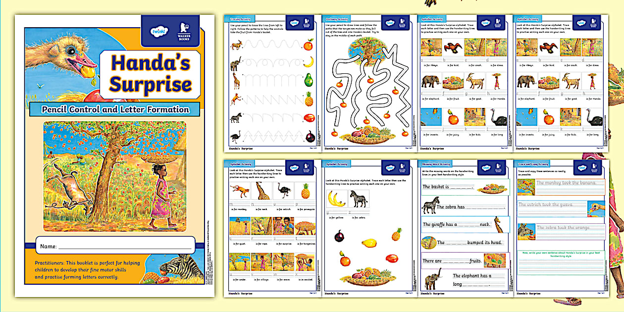 EYFS/KS1 Handa's Surprise Pencil Control Activity Booklet
