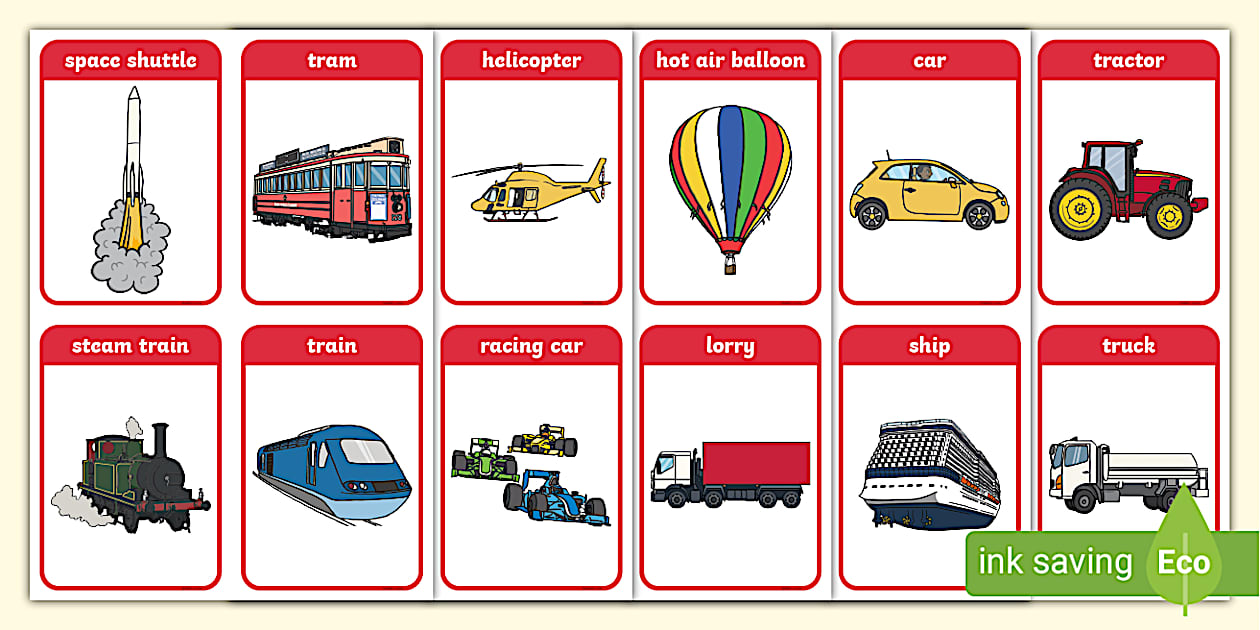 Editable Transport Flashcards (teacher made) - Twinkl