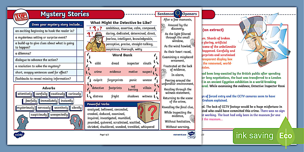 KS2 Writing: Mystery Stories Knowledge Organiser