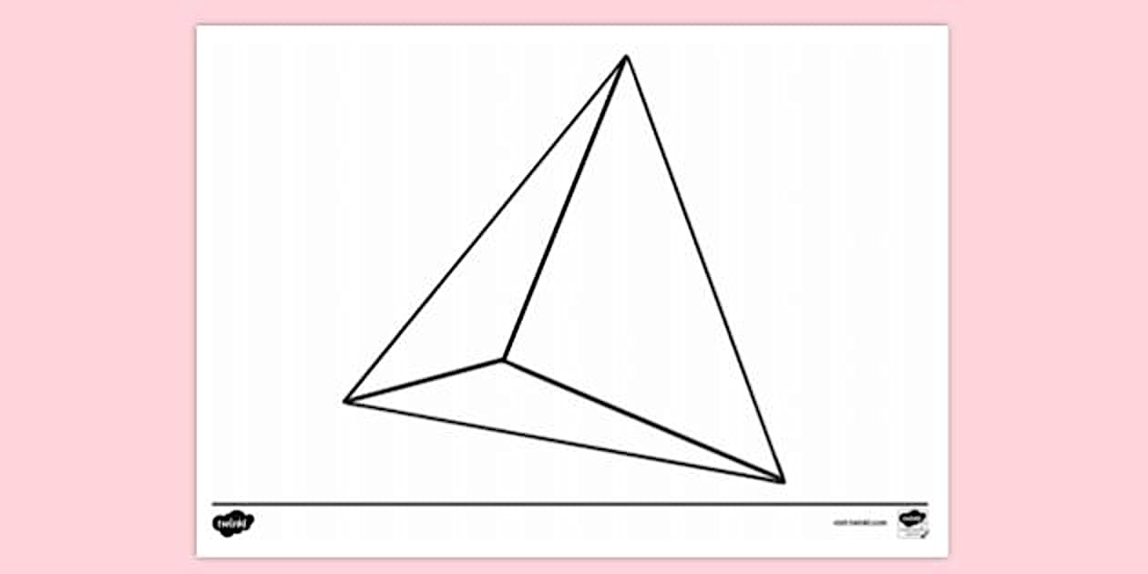 Triangular Pyramid Colouring | Colouring Sheets - Twinkl