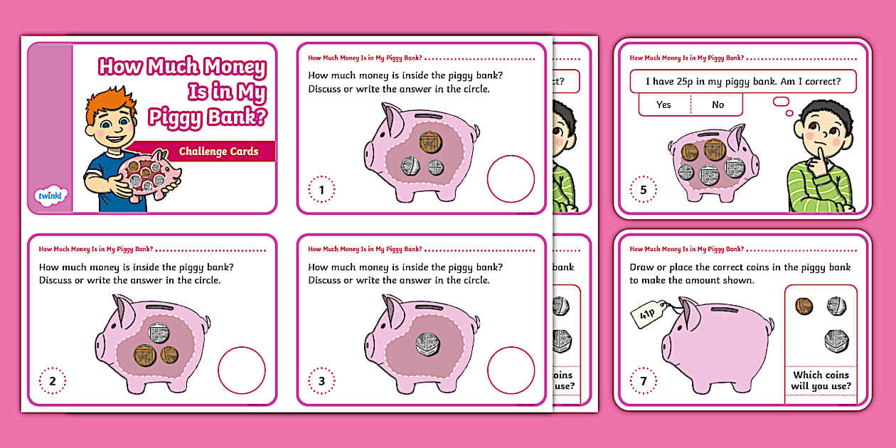 👉 Money to 50p: How Much Money Is In My Piggy Bank? - Twinkl