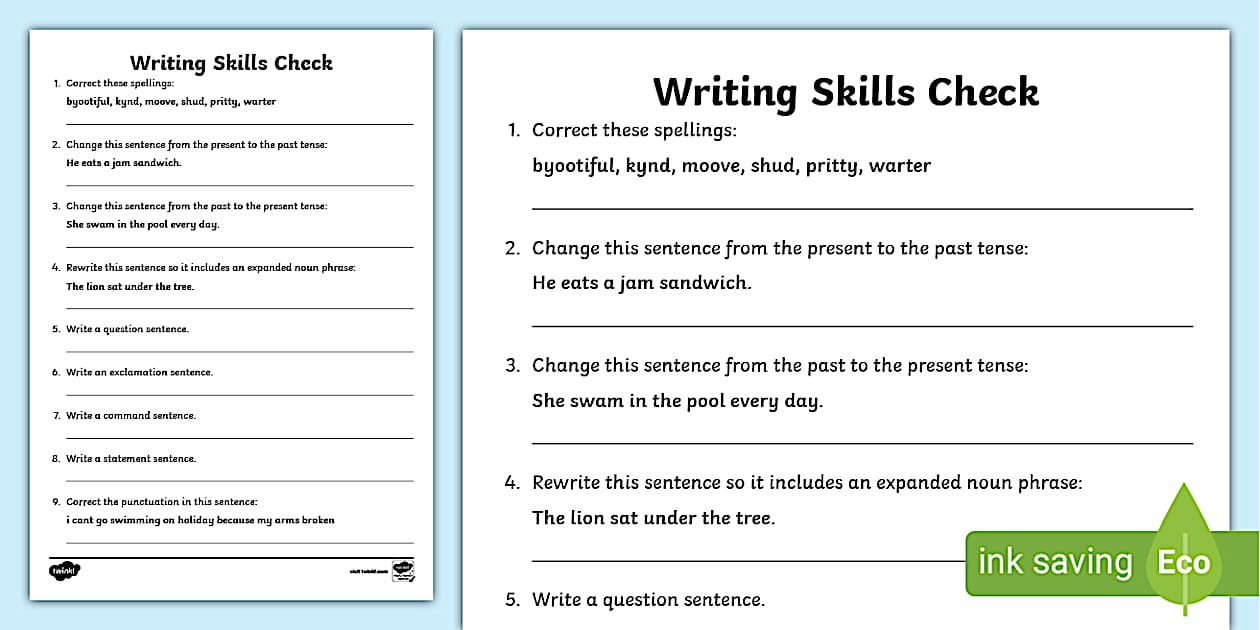 Year 2 Writing Skills Check Assessment,writing moderation