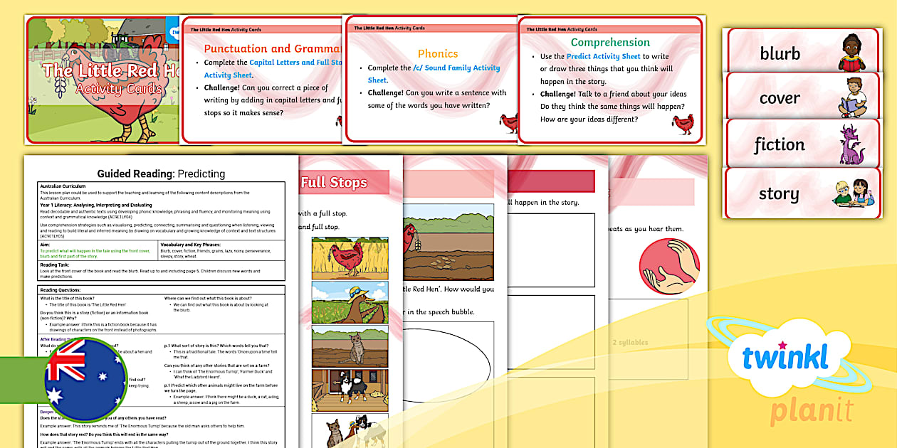 Year 1 The Little Red Hen Guided Reading Session 1 - Twinkl