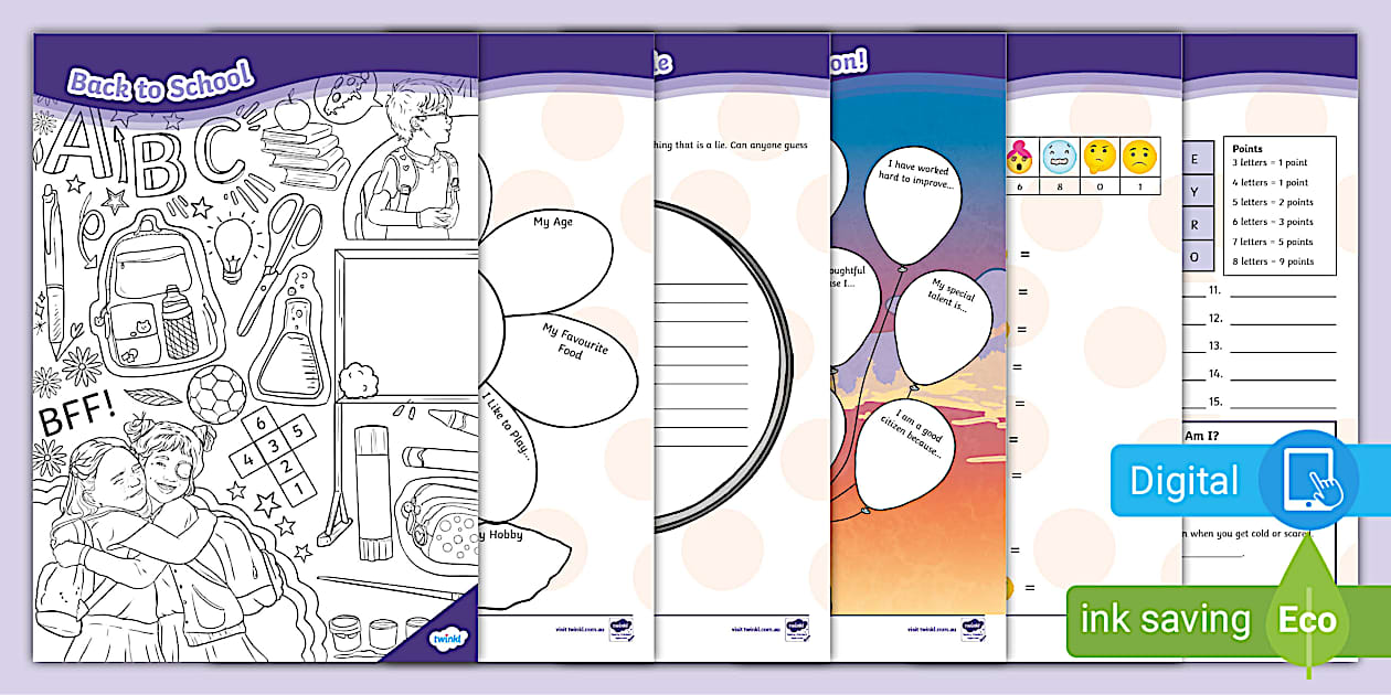 First Week Back at School Activity Interactive PDF - Twinkl