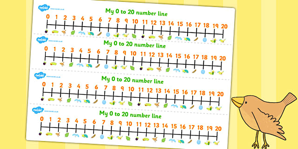 Number Lines 0-20 to Support Teaching on The Crunching Munching ...