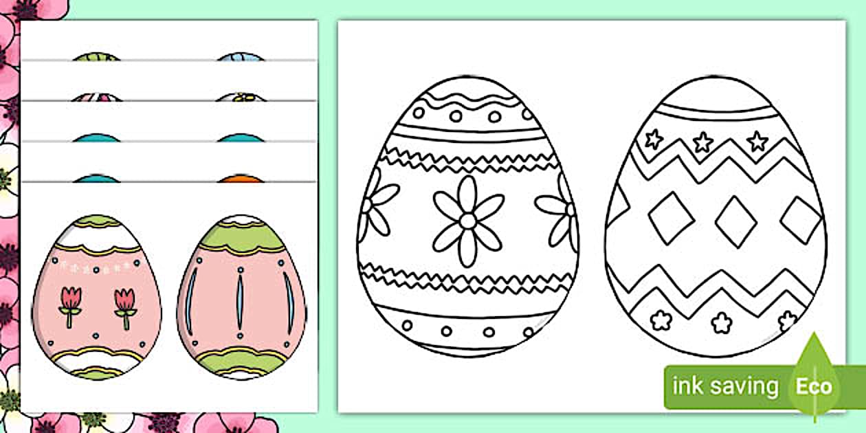 Patterned Easter Egg Cutouts (teacher made) - Twinkl
