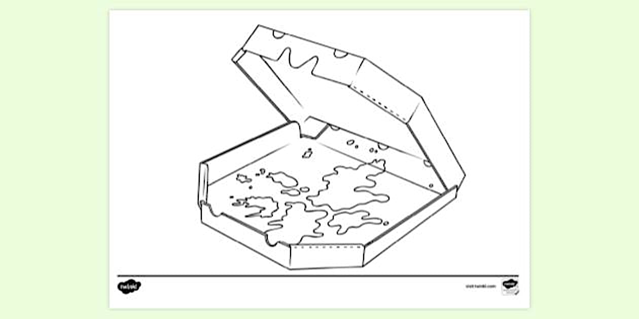 Empty Pizza Box Colouring Sheet - Twinkl