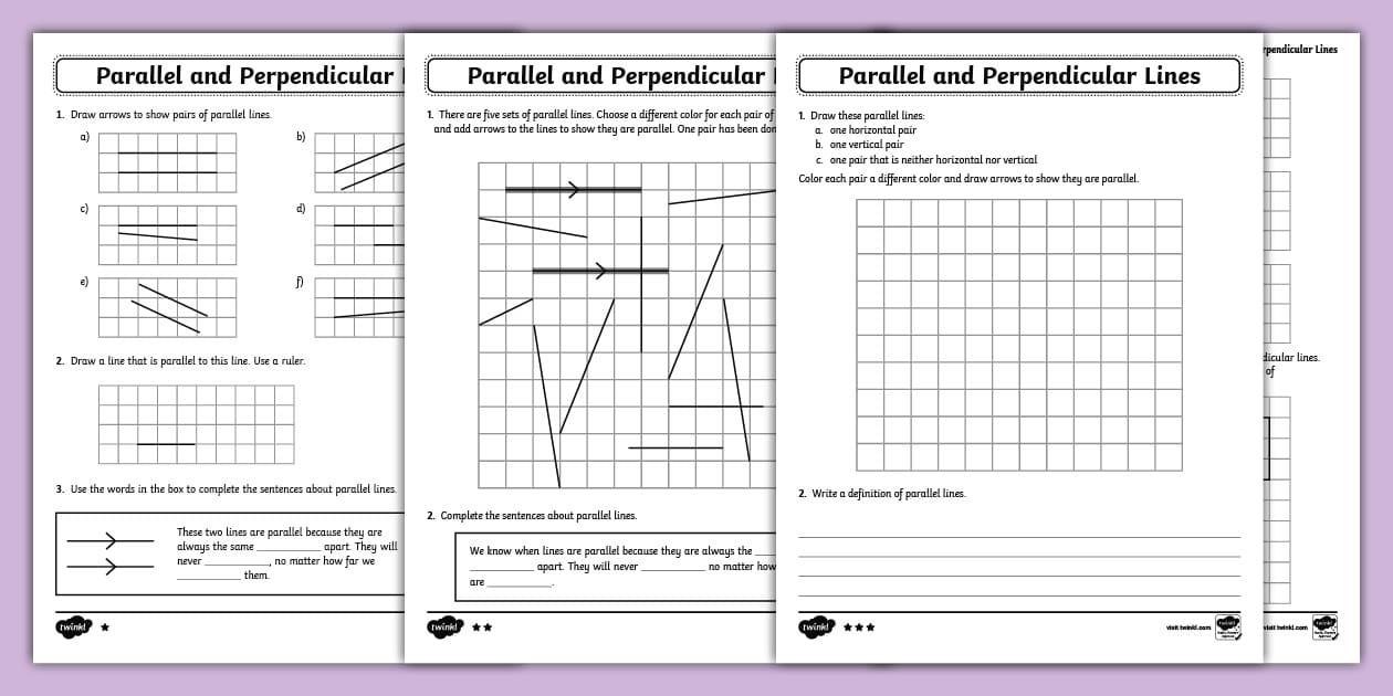 8th Gr Parallel and Perpendicular Lines Differentiated
