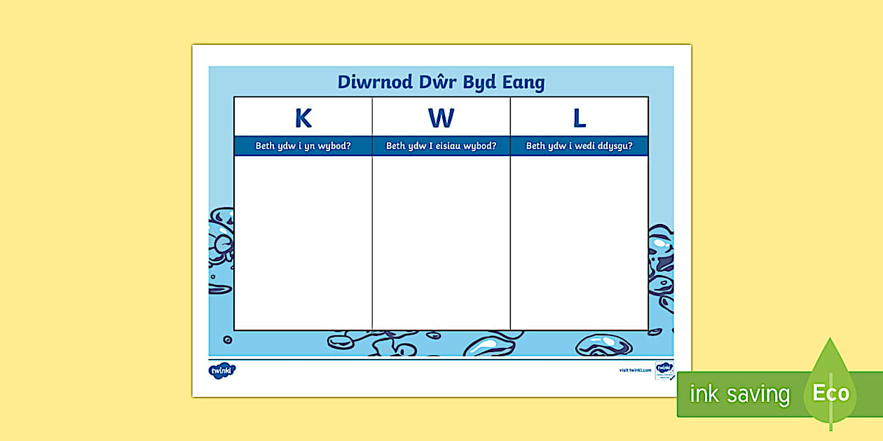Diwrnod Dwr Byd Eang Grid GED (teacher made) - Twinkl