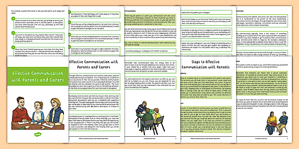 EYFS Communication With Parents - Teacher Wellbeing Sheet