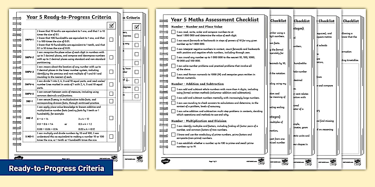 Editable Year 5 Maths Curriculum Assessment Checklist