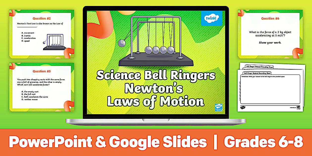 Newton's Laws of Motion Bell Ringers PPT & Google Slides