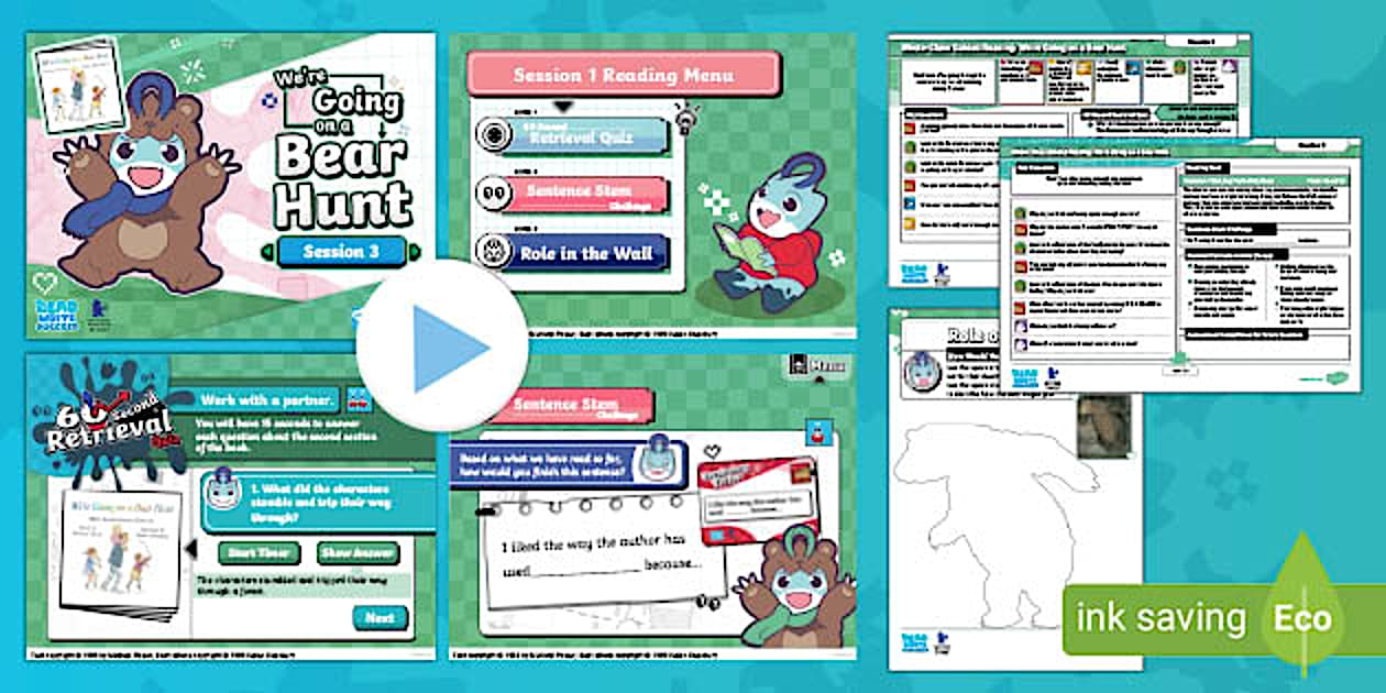 FREE! - We're Going on a Bear Hunt Whole-Class Guided Reading Pack 3 ...