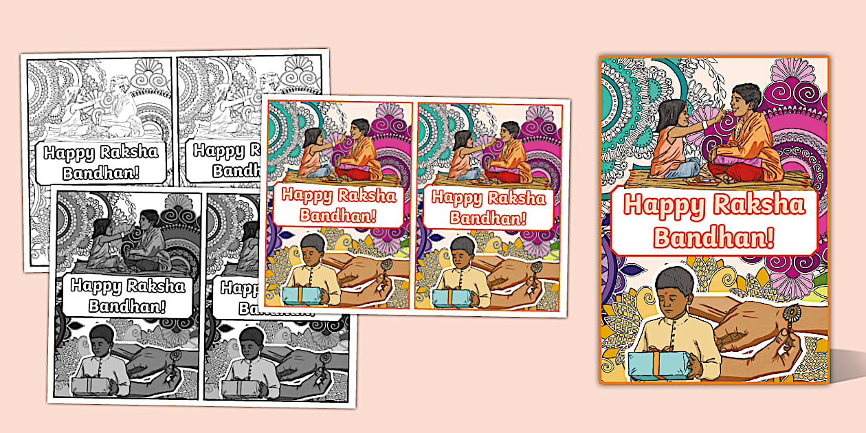 Happy Raksha Bandhan Greeting Card Inserts (teacher made)
