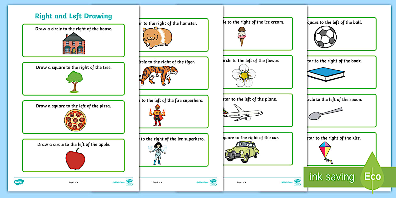 KS1 Right and Left Drawing Worksheet - Primary Resources