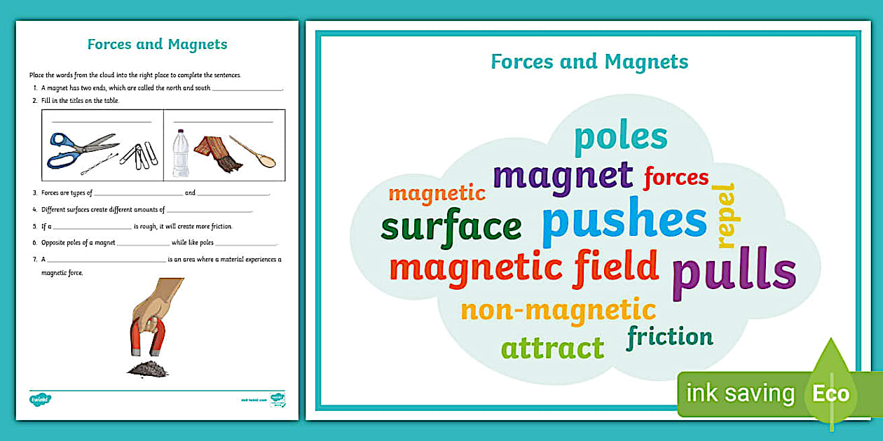 Y3 Forces and Magnets Vocab Cloud and Retrieval Questions