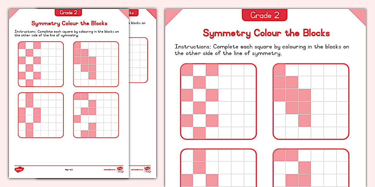 Symmetry: Colour the Blocks (teacher made) - Twinkl