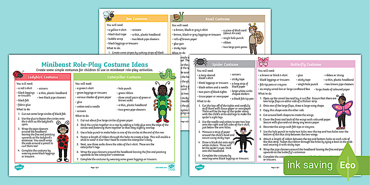Minibeast Costume Ideas - Minibeast Dressing Up - Twinkl