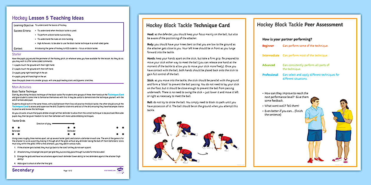 Hockey Lesson 5: Block Tackle (teacher made) - Twinkl