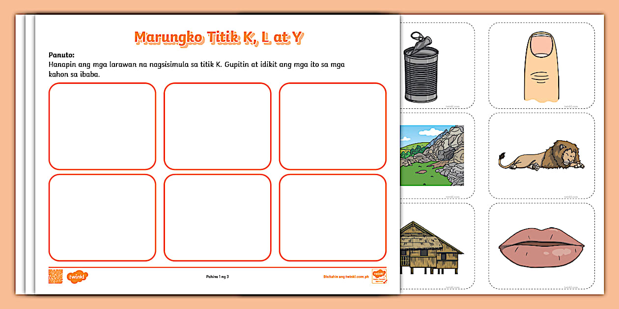 Marungko Titik K, L at Y Cut And Paste Activity | Philippines | Twinkl