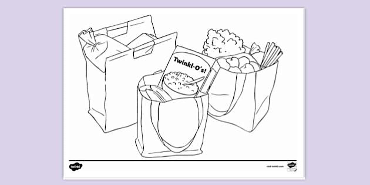 Shopping Bag Colouring Sheet | Colouring Sheets | Twinkl