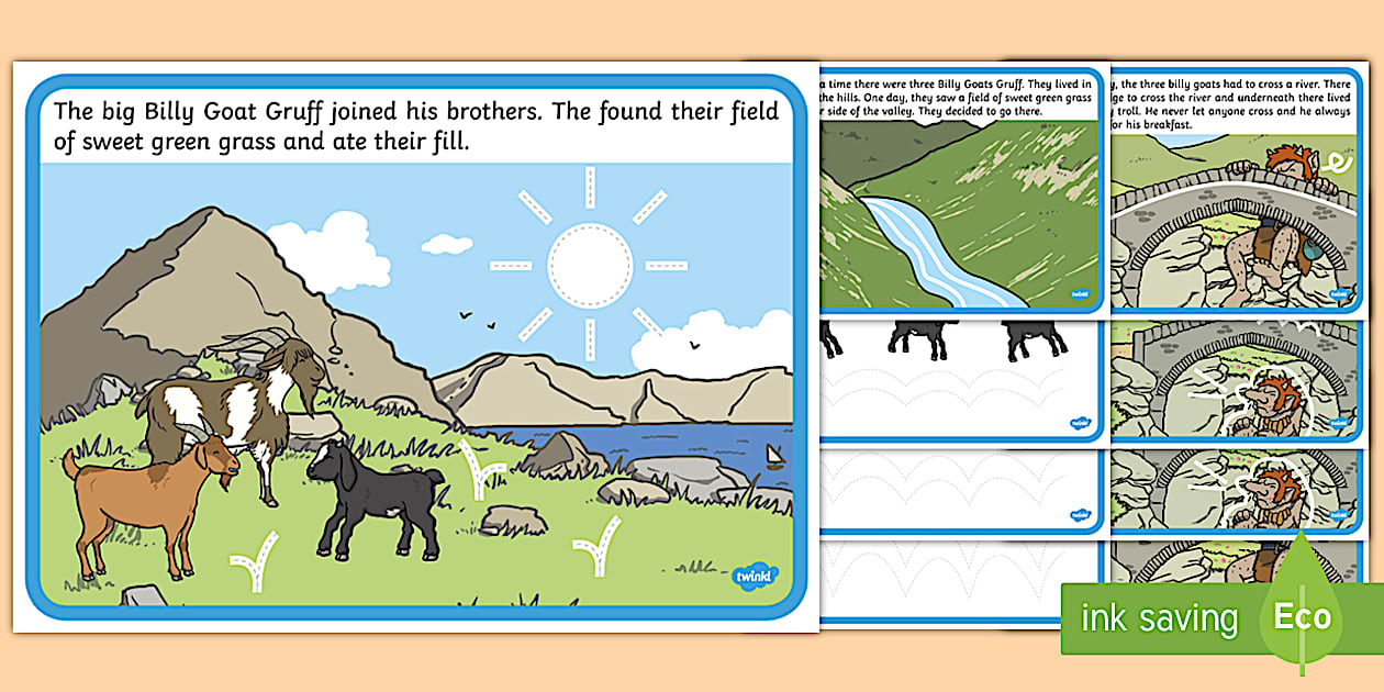 The Three Billy Goats Gruff Fine Motor Skills Story - Twinkl