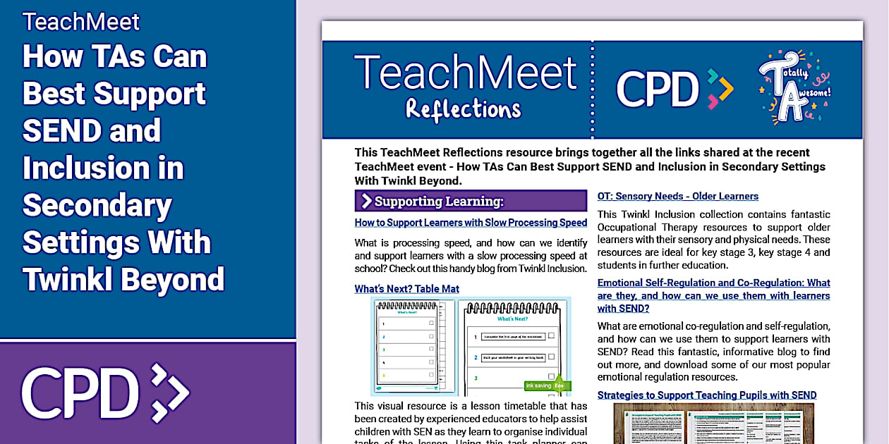TeachMeet Reflections - How TAs Can Best Support SEND and Inclusion in