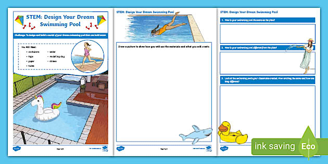 STEM: Design Your Dream Swimming Pool (teacher made)