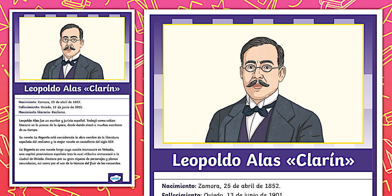 Póster informativo: Leopoldo Alas "Clarín" (Teacher-Made)