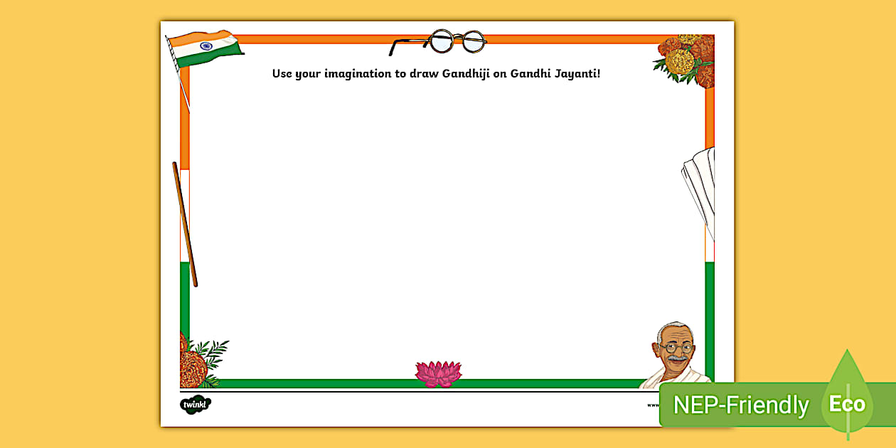 Gandhi Jayanti Drawing Prompt - Twinkl Resources - Twinkl