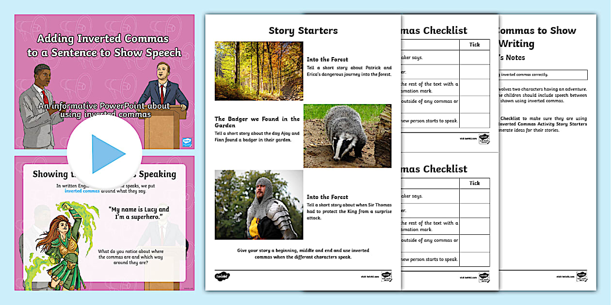 Primary Resources l Inverted Commas Lesson Teaching Pack