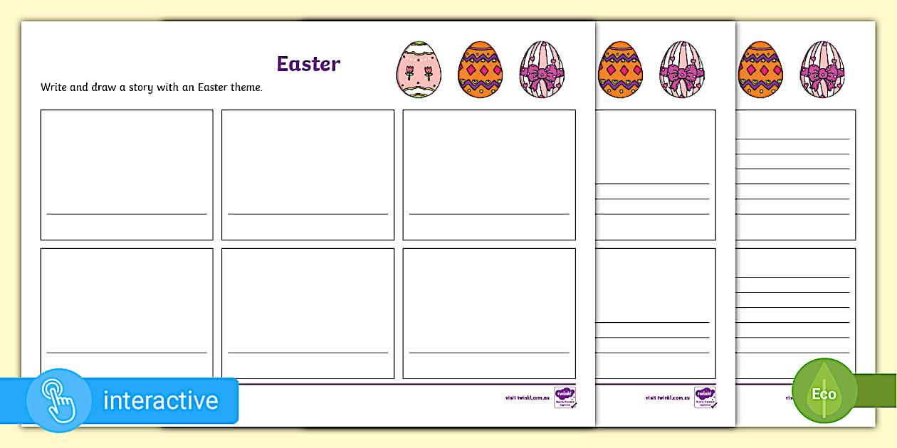 TAS Easter Story Differentiated Writing Frames - Twinkl