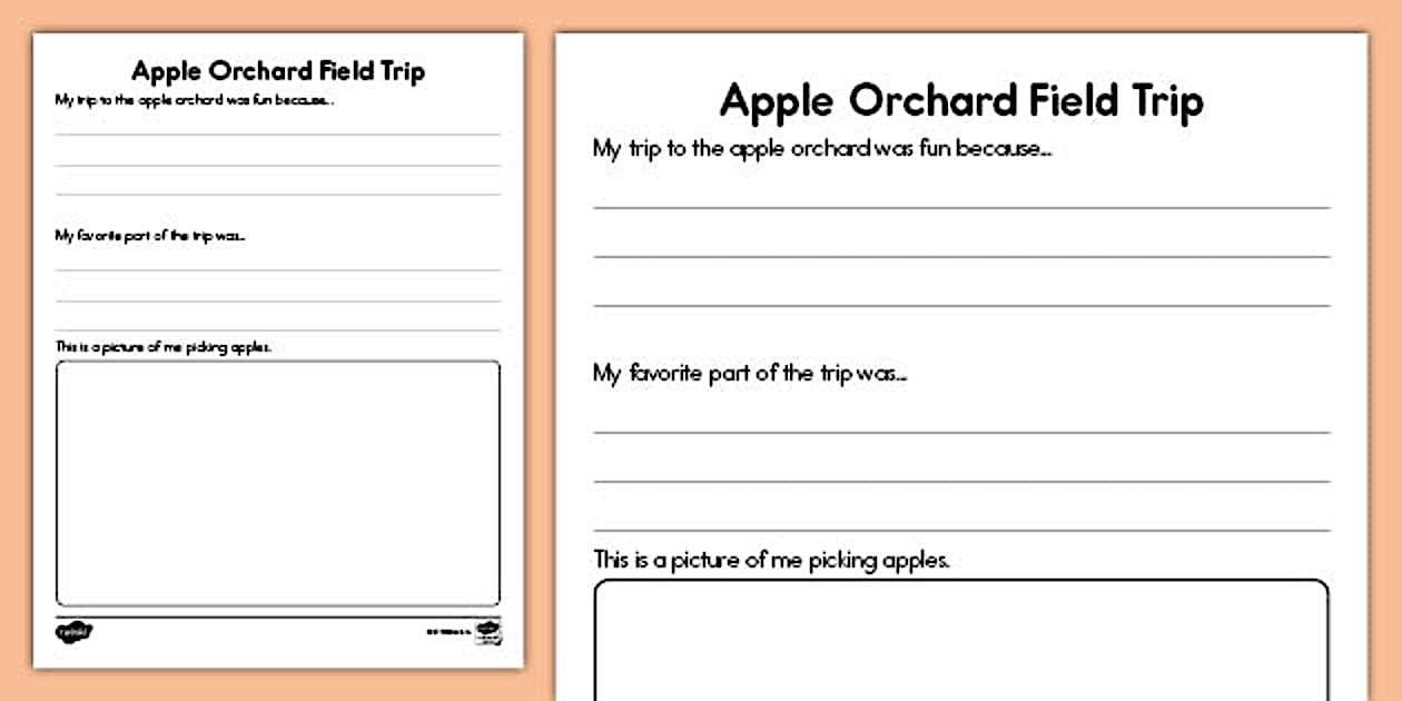 Apple Orchard Field Trip Writing Worksheet (teacher made)