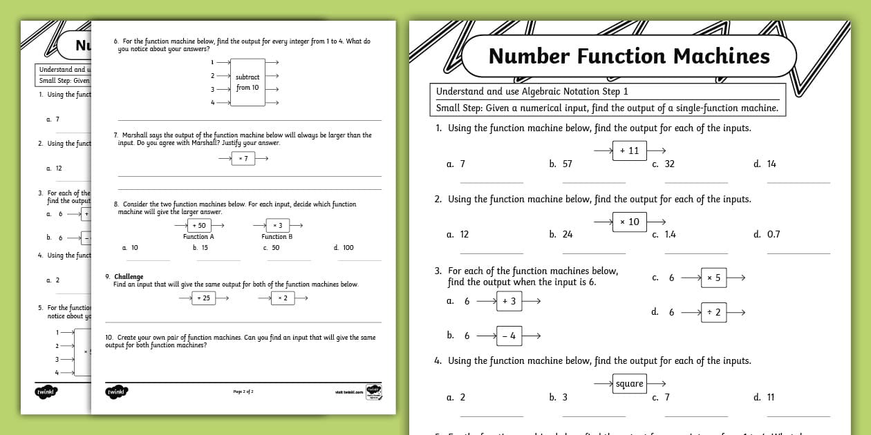 Number Function Machines for 6th-8th Grade (teacher made) Number Function Machines for 6th-8th Grade (teacher made)