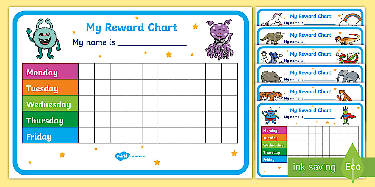 Black and White Reward Chart Pack (teacher made) - Twinkl