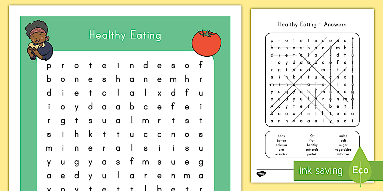 Healthy Eating Word Search PDF | Primary Resources - Twinkl