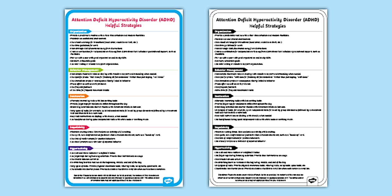 ADHD Classroom Strategies Poster - SEN Resources - Twinkl