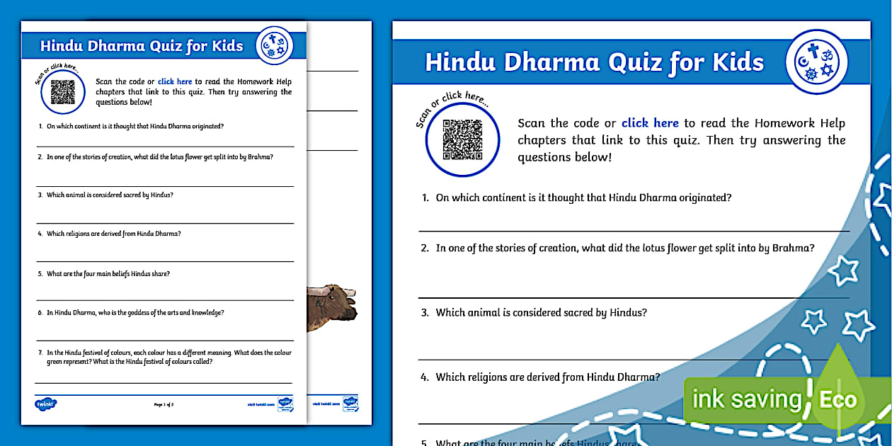 Hindu Dharma Quiz for Kids (professor feito) - Twinkl