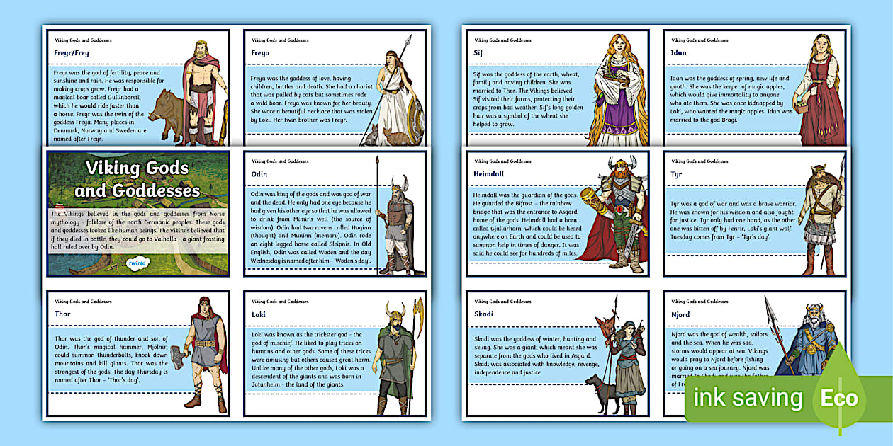 Viking Gods and Goddesses Fact Cards | Viking Gods for Kids
