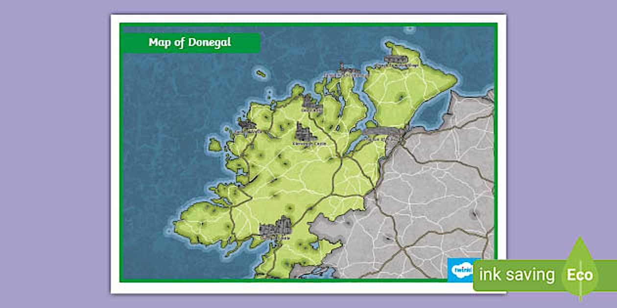 Map of Donegal (teacher made) - Twinkl